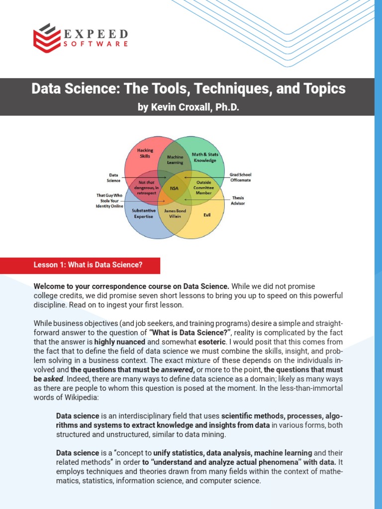 Data Science Lesson One Pdf Data Science Data 