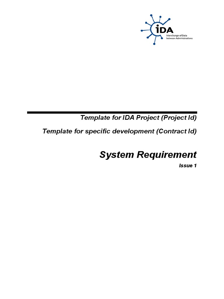 IDA Project System Requirements Template | PDF | Specification ...