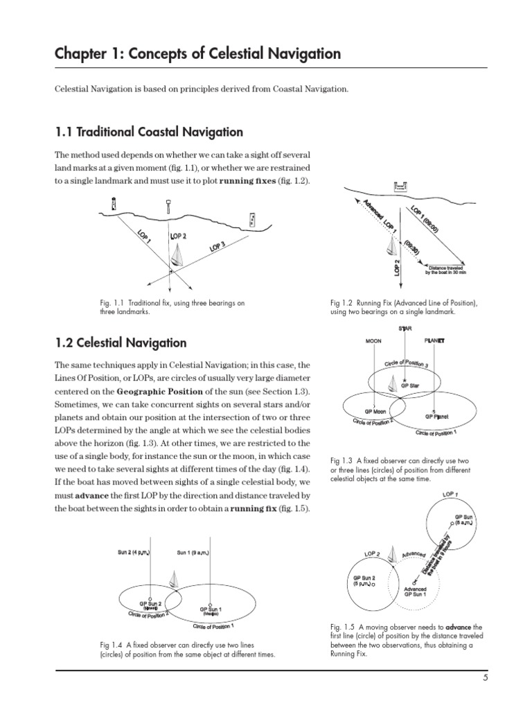 Running Fix in Celestial Navigation | PDF | Longitude | Navigation