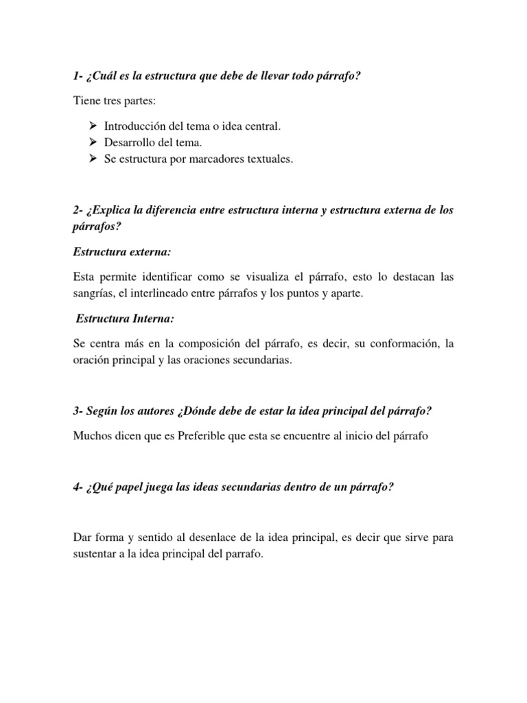 Estructura de Los Parafos | PDF