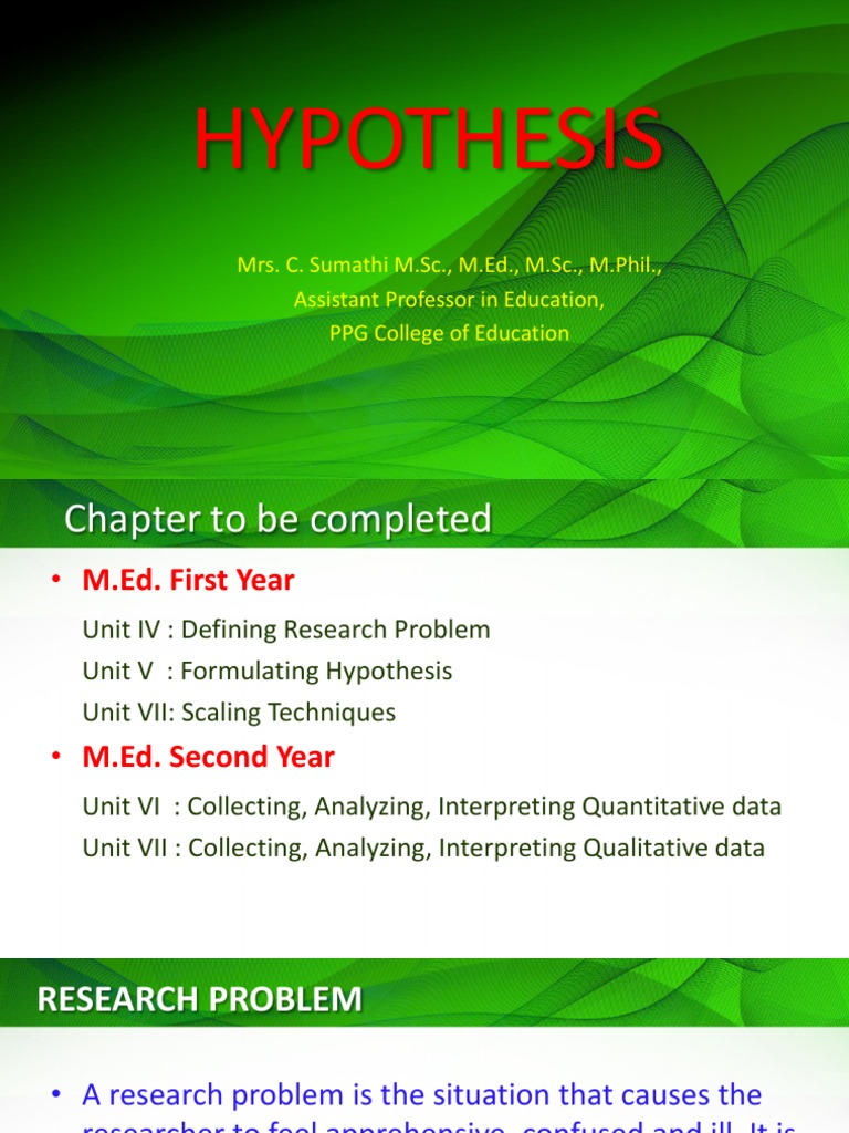 Research Problem Formulation | PDF | Validity (Statistics) | Hypothesis