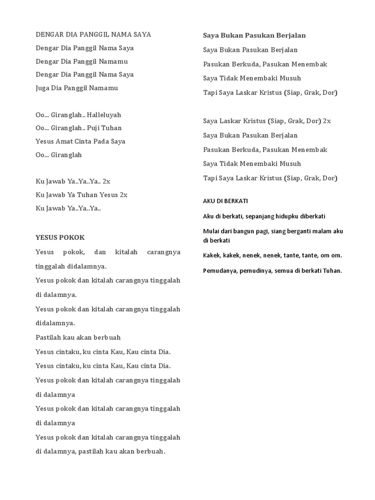 Dengar Dia Panggil Nama Saya | PDF