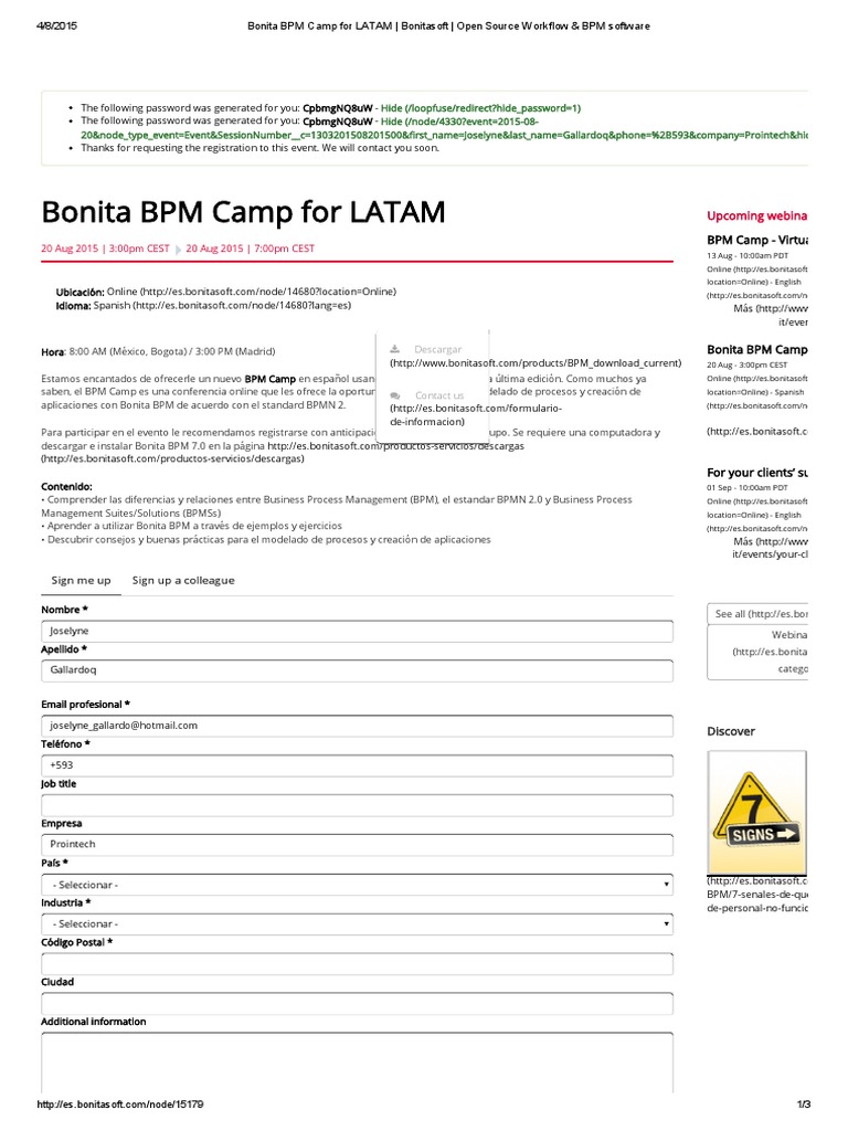 Bonita BPM Camp For LATAM - Bonitasoft - Open Source Workflow & BPM ...