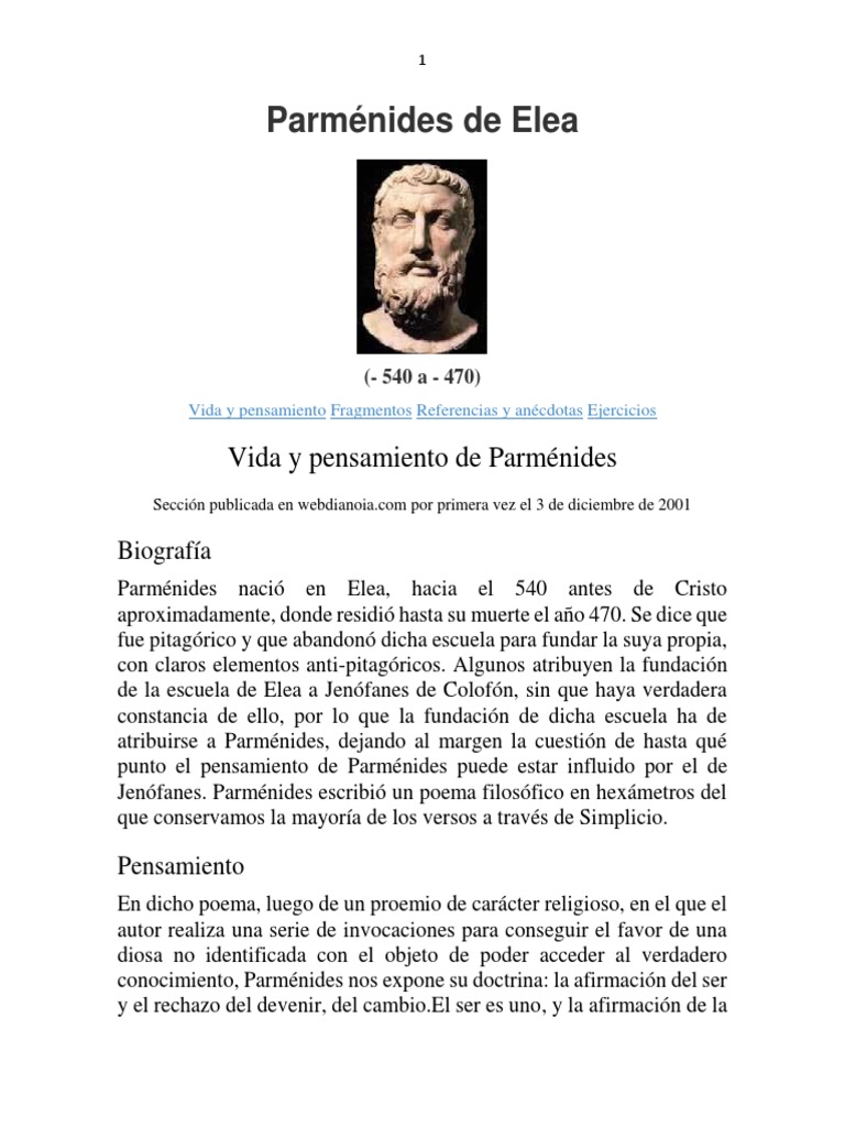El Ser según Parménides de Elea | PDF | Conocimiento | Metafísica