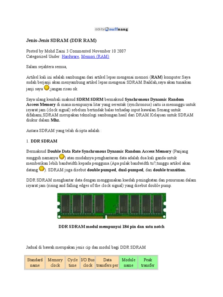 DDRAM | PDF | Penyimpanan Data Komputer | Teknologi Digital