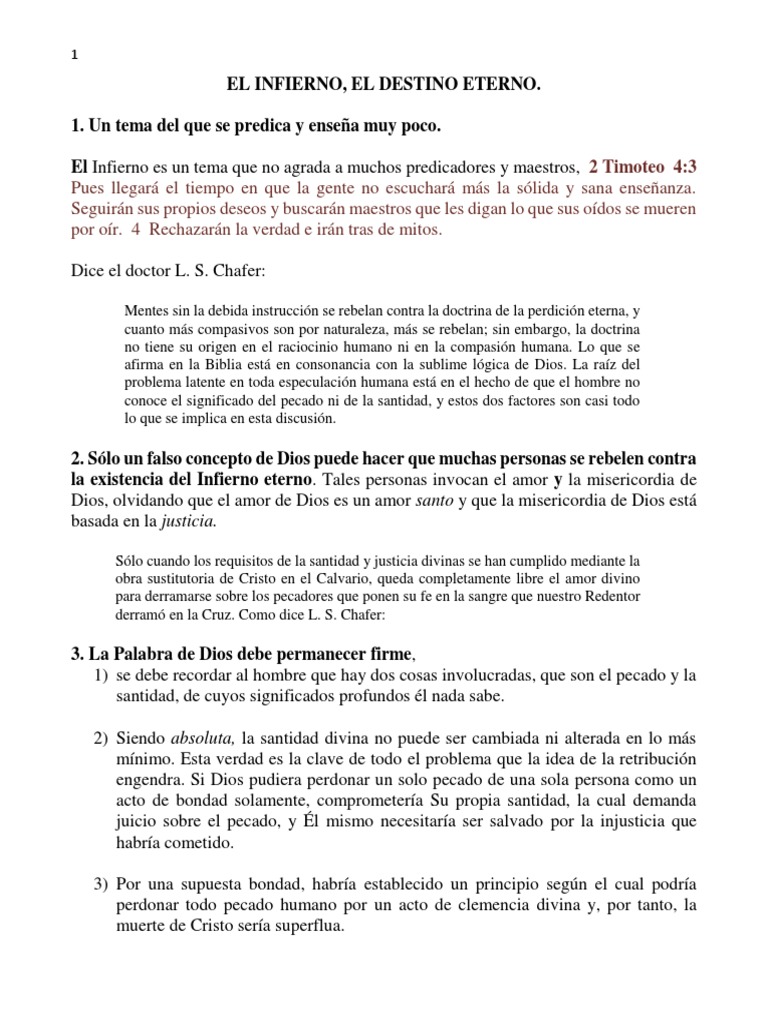 El Infierno, El Estado Eterno | PDF | Infierno | Pecado