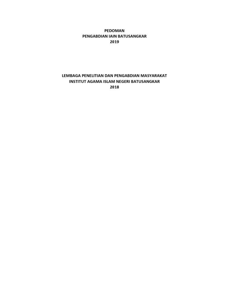 Rancangan Pedoman Pengabdian Masyarakat 2019 | PDF