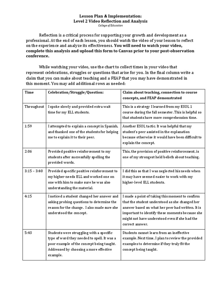 Supervisor Small Observation Reflection Bryan | PDF | Reading Comprehension | Lesson Plan