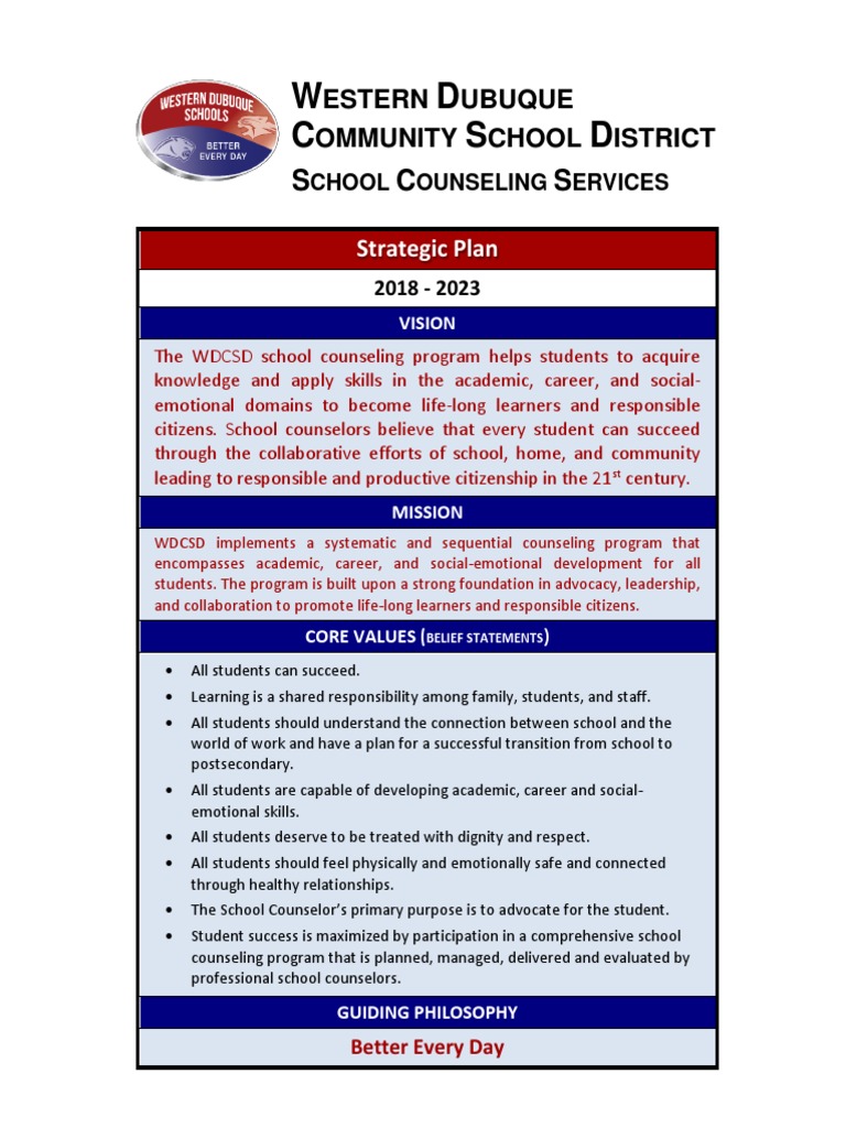 WDCSD School Counseling Strategic Plan | PDF