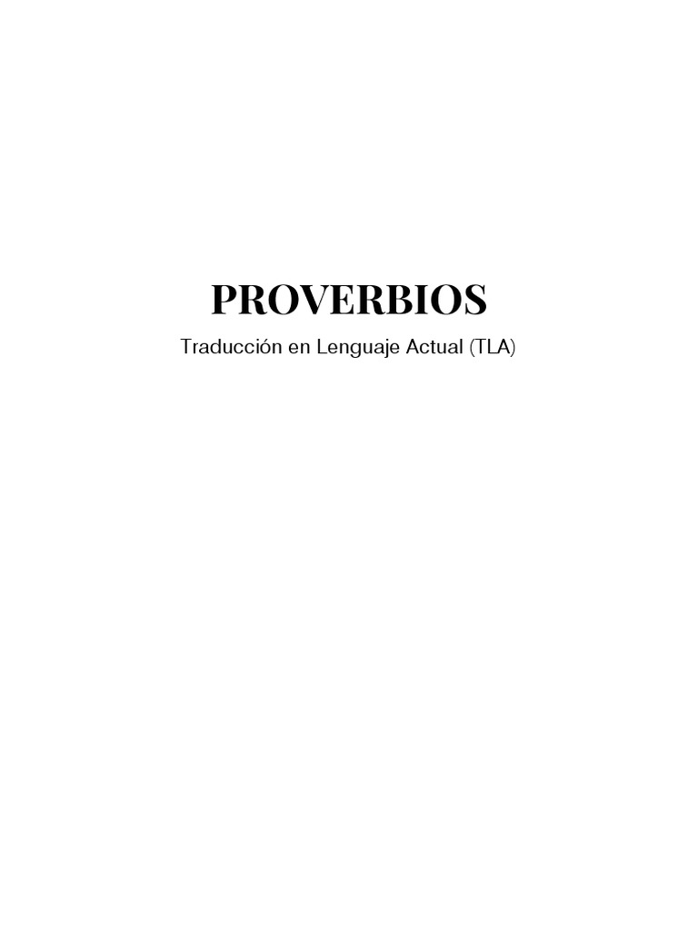 Proverbios (TLA) | PDF | Libro de proverbios | Sabiduría