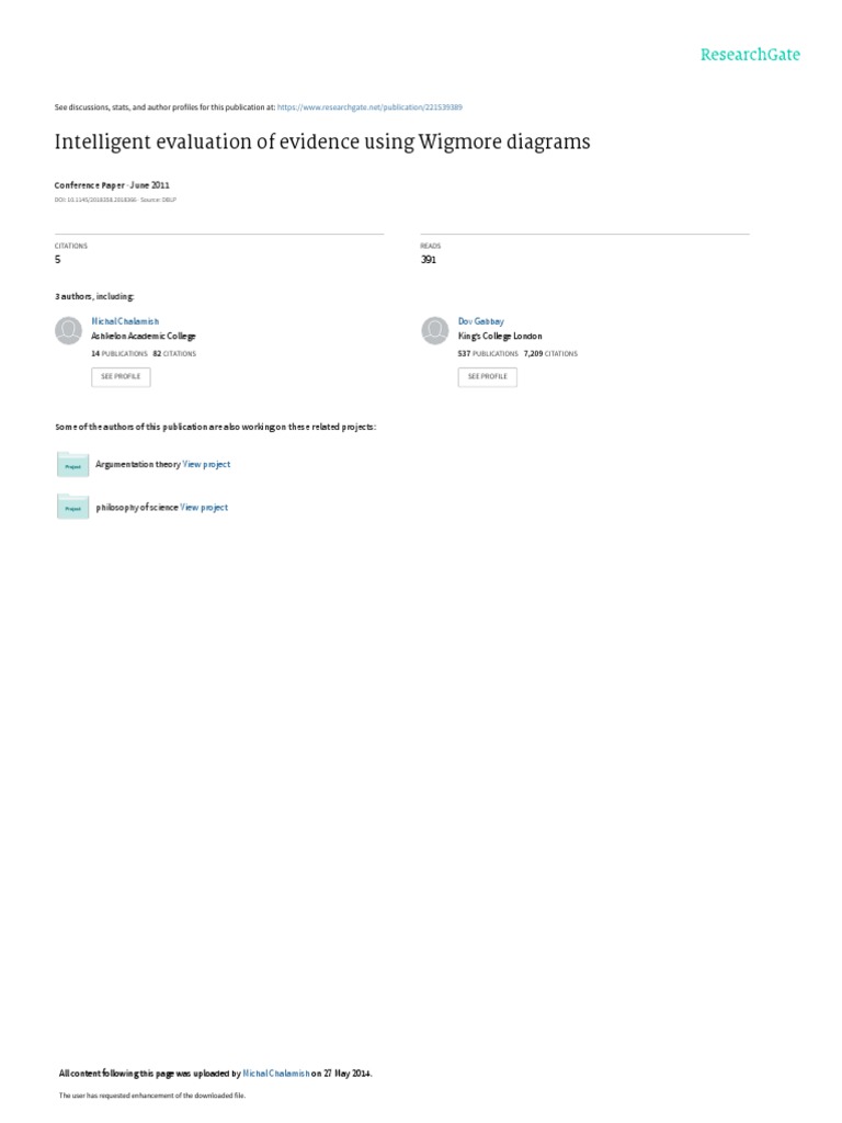 Intelligent Evaluation of Evidence Using Wigmore Diagrams: June 2011 ...