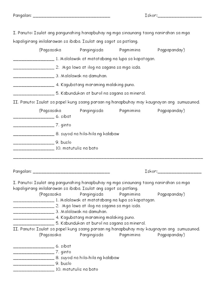 Mga Hanapbuhay NG Sinaunang Pilipino | PDF