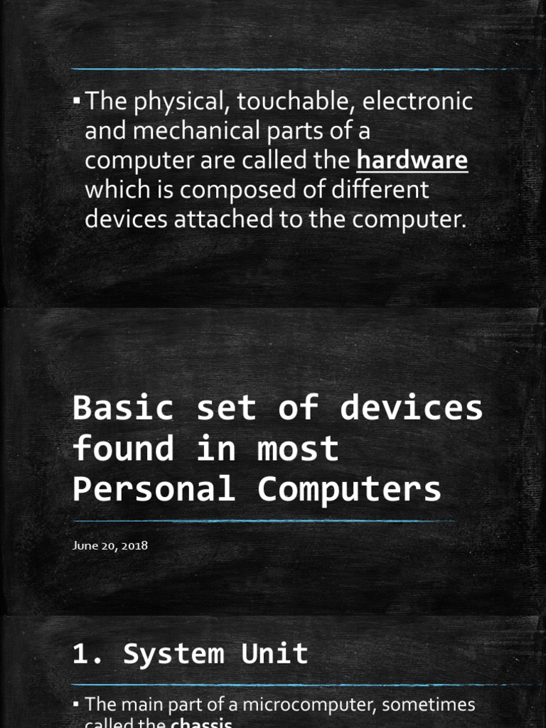 Basic Set of Devices Found in PC | PDF | Computer Data Storage | Random ...