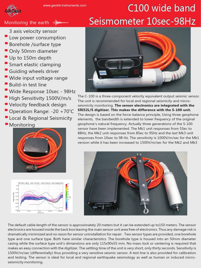 Seismometer C100 Wide Band | PDF | Seismology | Electrical Engineering