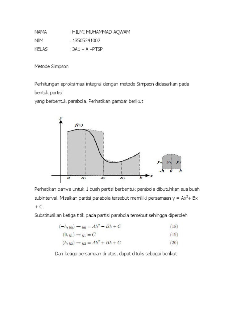 Metode Simpson: Aproksimasi Integral | PDF