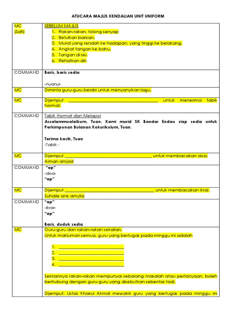 Command Phimpunan Koko | PDF