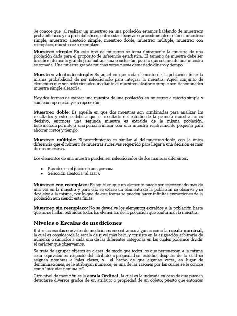 Marco Muestral | PDF | Muestreo (Estadísticas) | Probabilidades y ...
