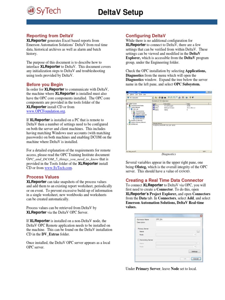 Deltav Setup: Reporting From Deltav Configuring Deltav | PDF ...