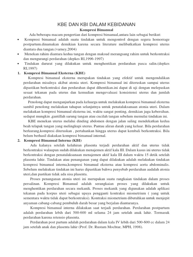 Kbe Dan Kbi Dalam Kebidanan | PDF