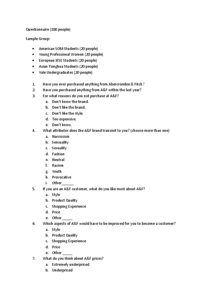 Questionnaire Ver1 | PDF | Business | Social Science