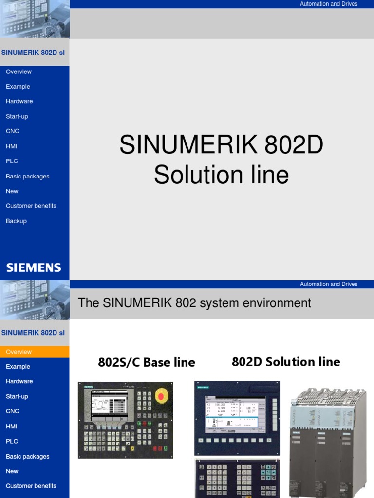 SINUMERIK 802D sl CNC System Guide | PDF | Programmable Logic Controller | Numerical Control