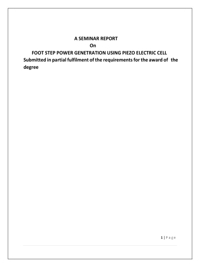 Foot Step Power Generation Project Report | PDF | Nut (Hardware) | Screw