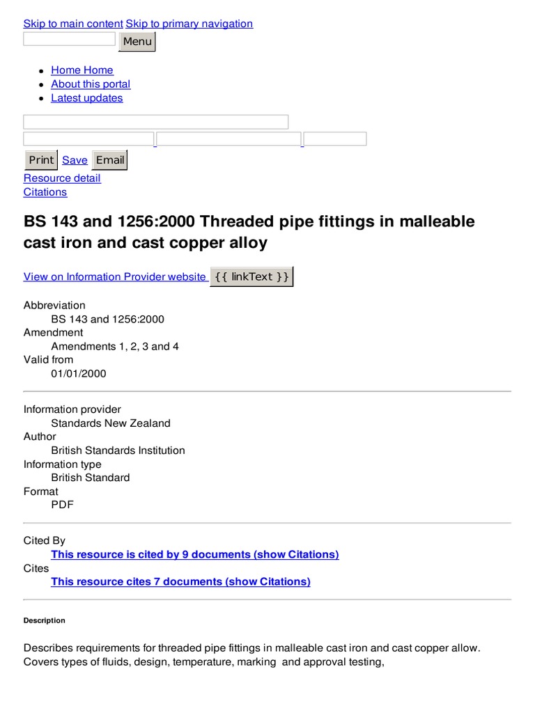 BS 143 | PDF | Pipe (Fluid Conveyance) | Building Materials
