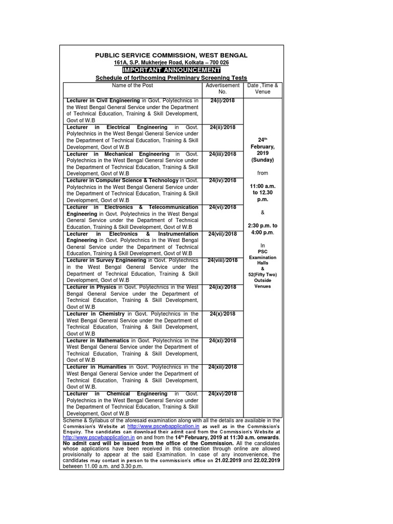 Schedule Preliminary Screening Tests | PDF | Engineering | Intellectual ...