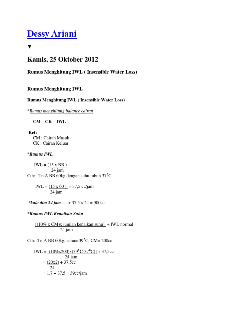 Cara Menghitung Intake Output | PDF | Memasak, Makanan, & Anggur