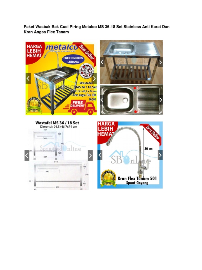 Paket Wasbak Metalco Anti Karat | PDF