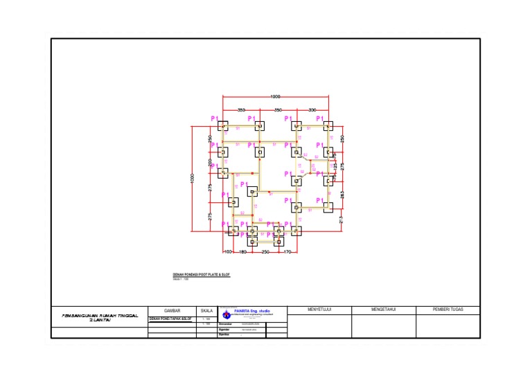 Pondasi Footplate Denah Timika | PDF