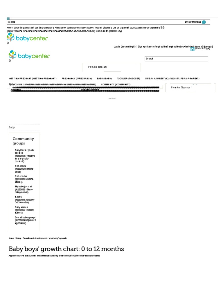 Baby Boy Growth Chart | PDF | Breastfeeding | Human Development