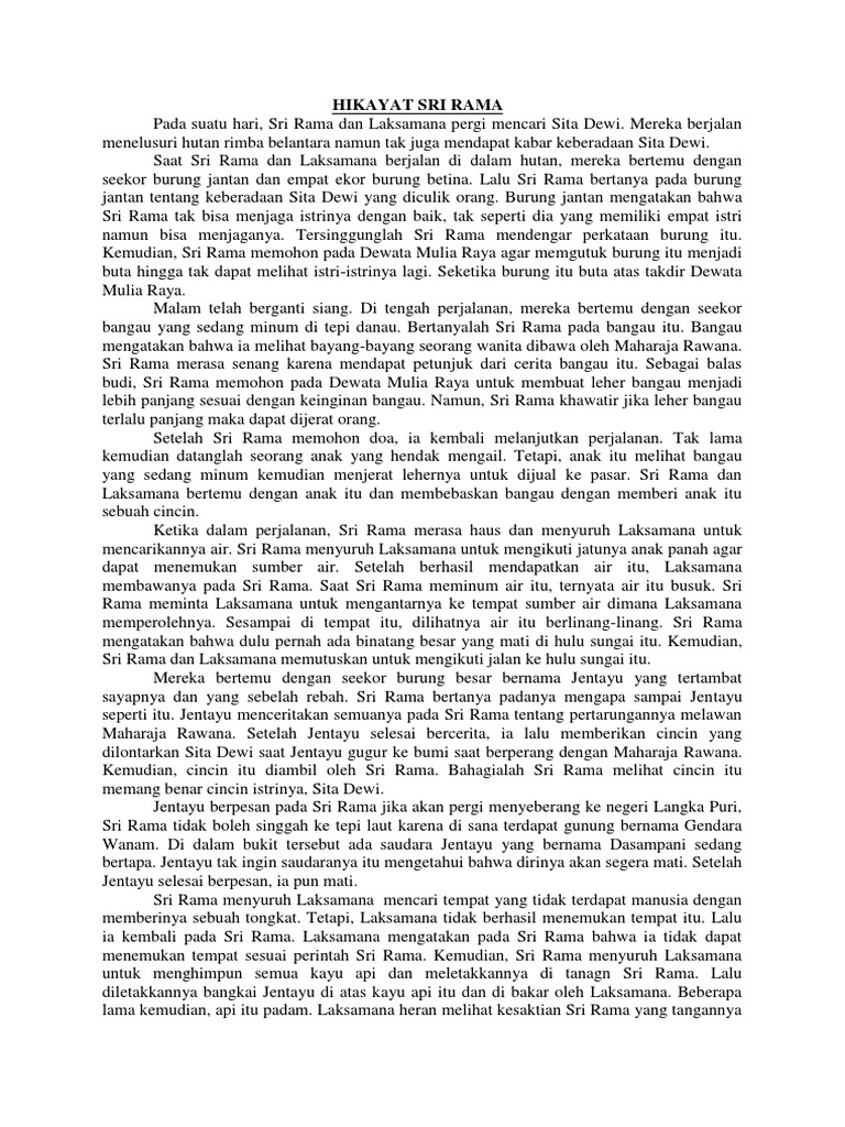 Hikayat Sri Rama | PDF | Agama & Spiritualitas | Puisi