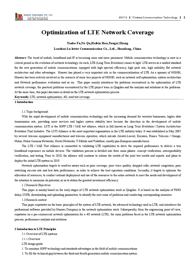 Optimization of LTE Network Coverage | PDF | Mimo | Lte (Telecommunication)
