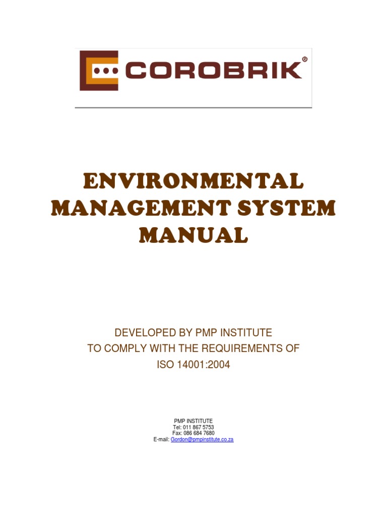 Corobrik Environmental Management Manual | PDF | Environmental Policy ...