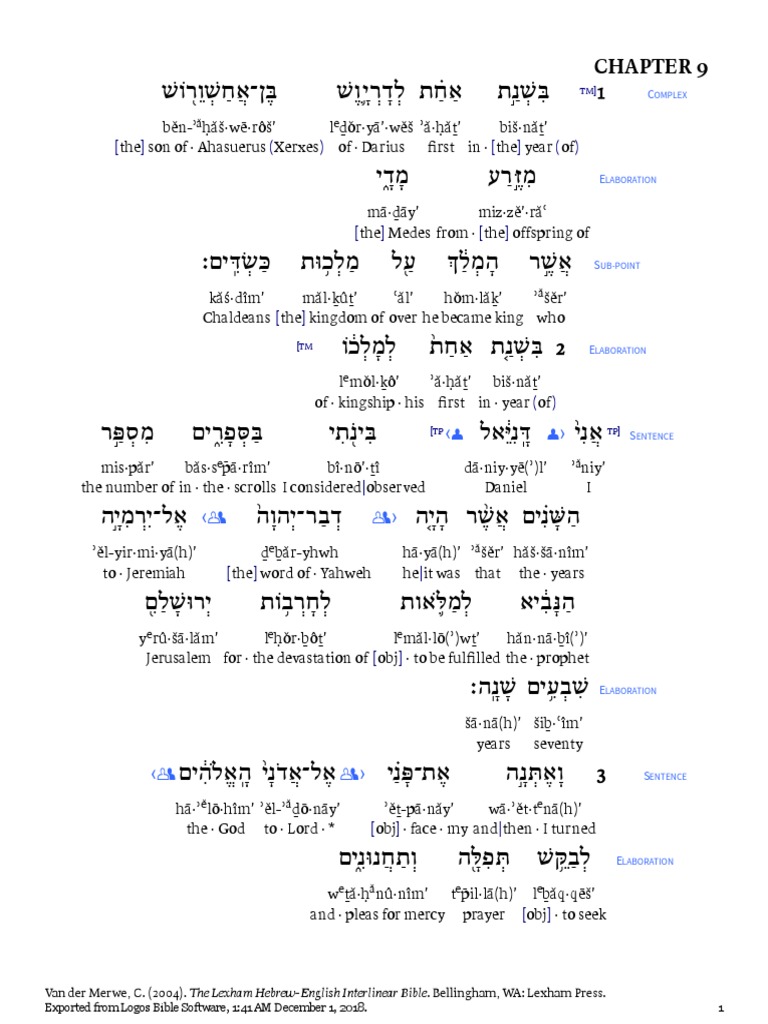 Daniel 9 - Hebrew Discourse Analysis - The Lexham Hebrew-English ...