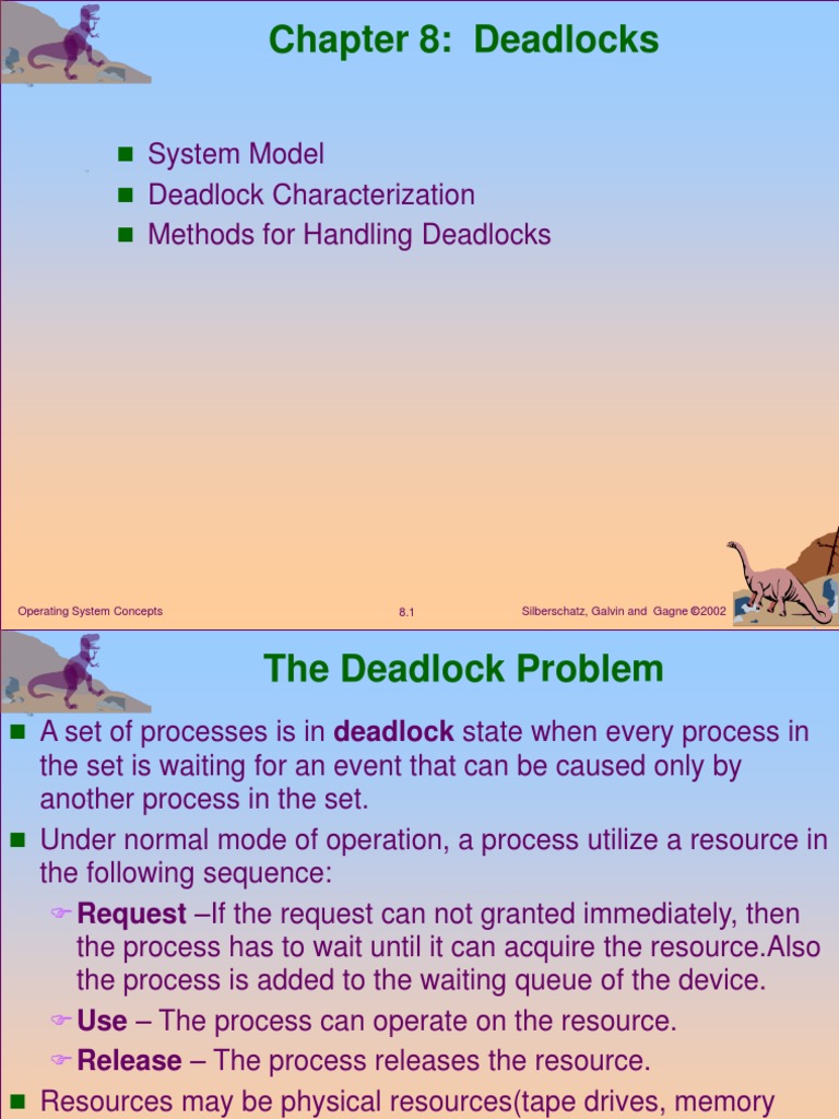 Chapter 8: Deadlocks: System Model Deadlock Characterization Methods ...
