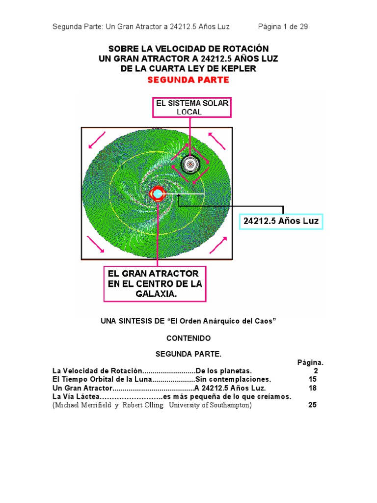 UN GRAN ATRACTOR A 24212.5 AÑOS LUZ. Segunda Parte. | PDF | Sistema ...