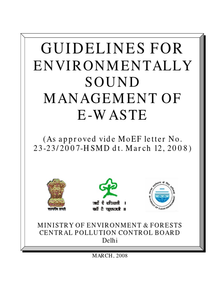E-Waste Management Guidelines 2008 | PDF | Electronic Waste | Waste ...