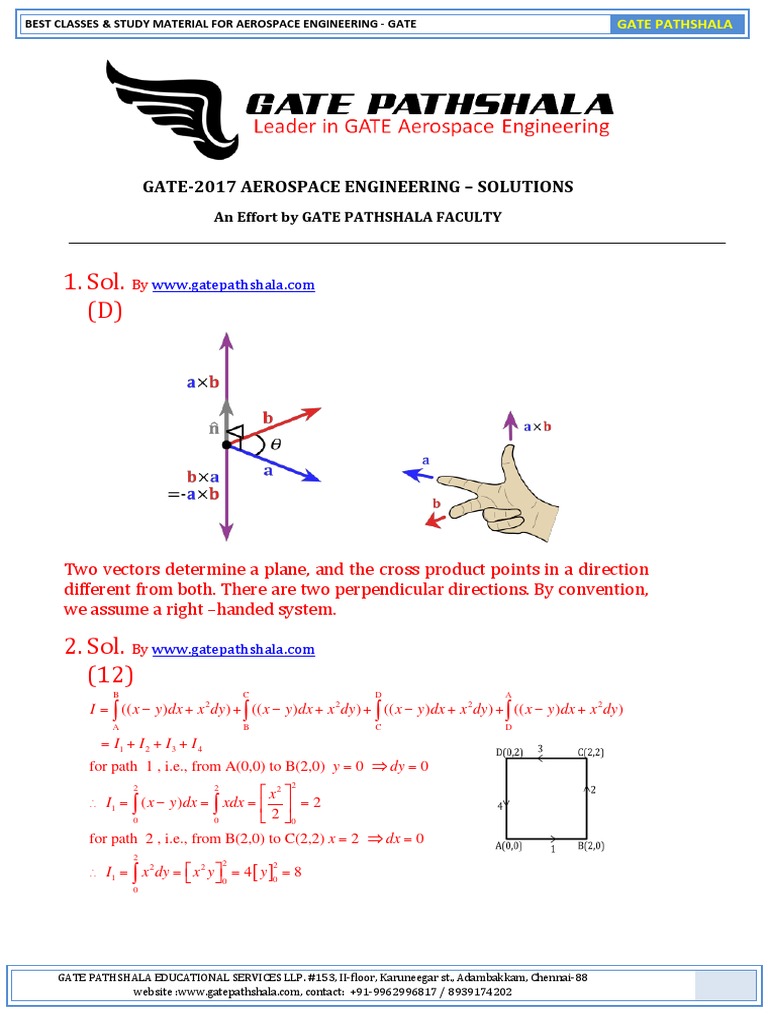 Sol. (D) : Gate-2017 Aerospace Engineering - Solutions | PDF | Rocket | Mechanics