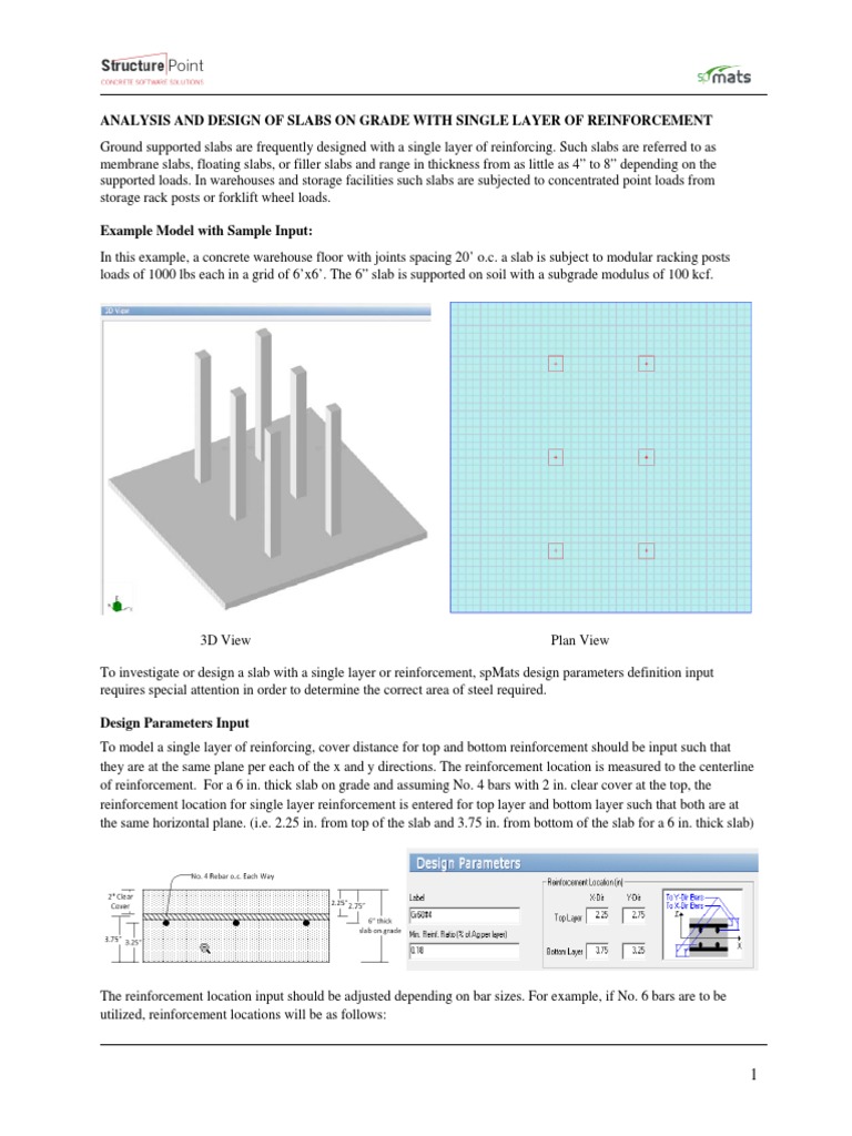 Slabs On Grade With Single Layer of Reinforcement PDF | PDF | Warehouse ...