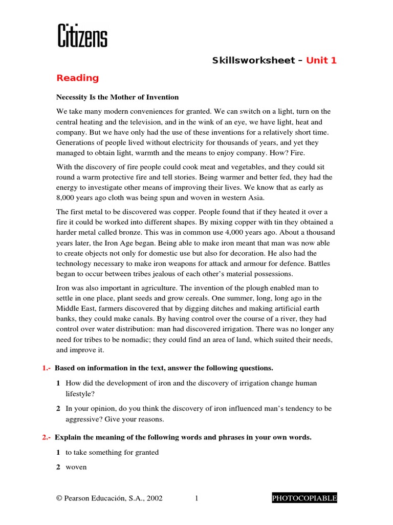 Reading Comprehension Worksheet | PDF | Sports | Track And Field