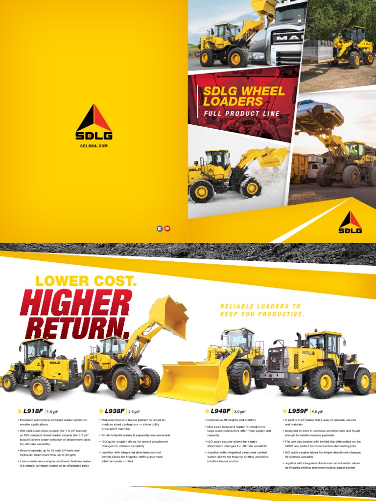 SDLG Wheel Loaders Full Line Product Brochure 2018 | PDF | Loader ...