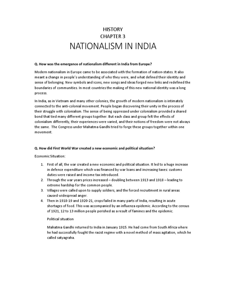 (History) Nationalism in India Notes | PDF | Mahatma Gandhi | Dalit