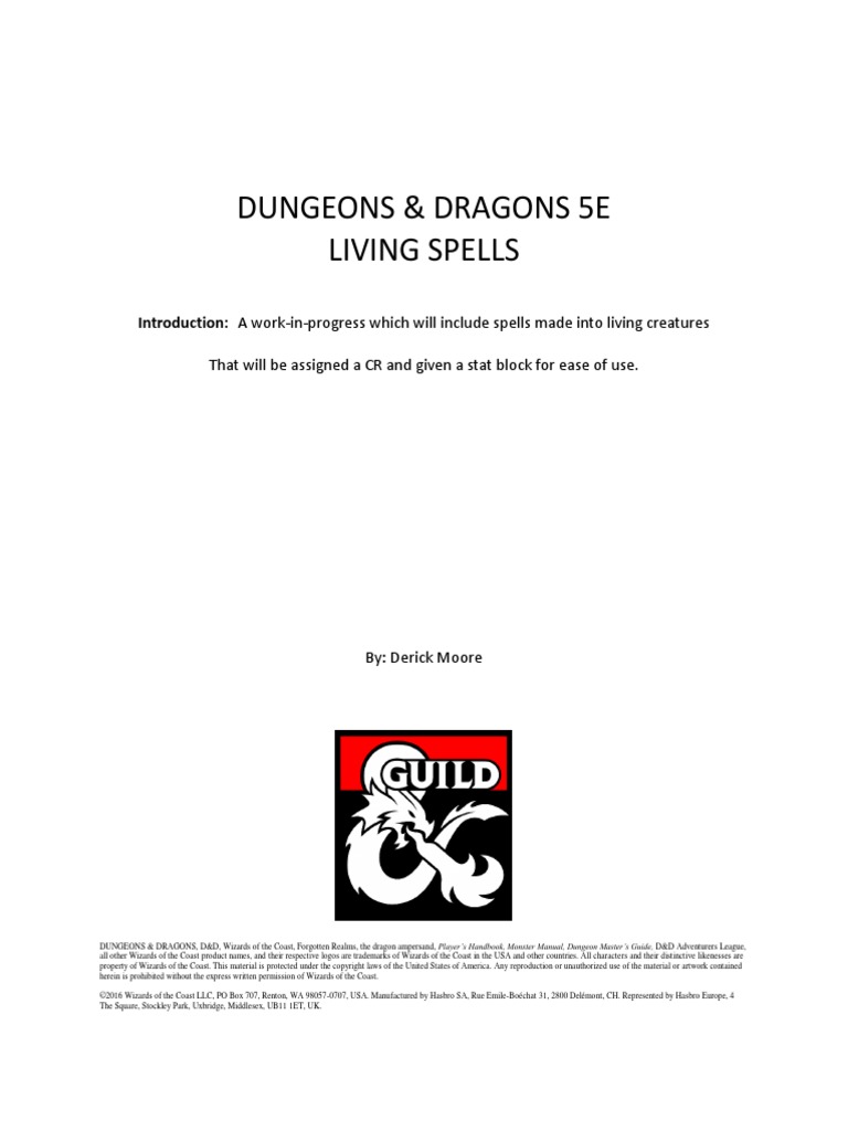 Living Spells | PDF | Dungeons & Dragons | Leisure