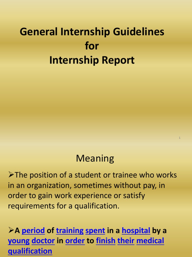 General Internship Guidelines 1 | PDF | Citation | Academia