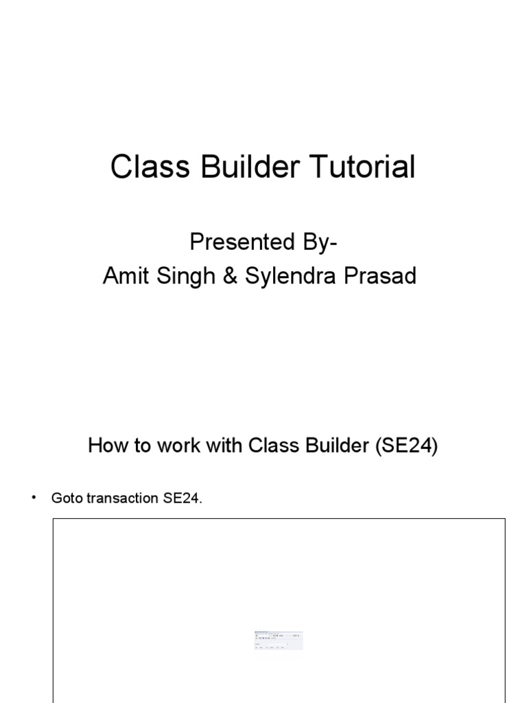 ABAP Class Builder SE24 Guide | PDF | Class (Computer Programming) | Method (Computer Programming)