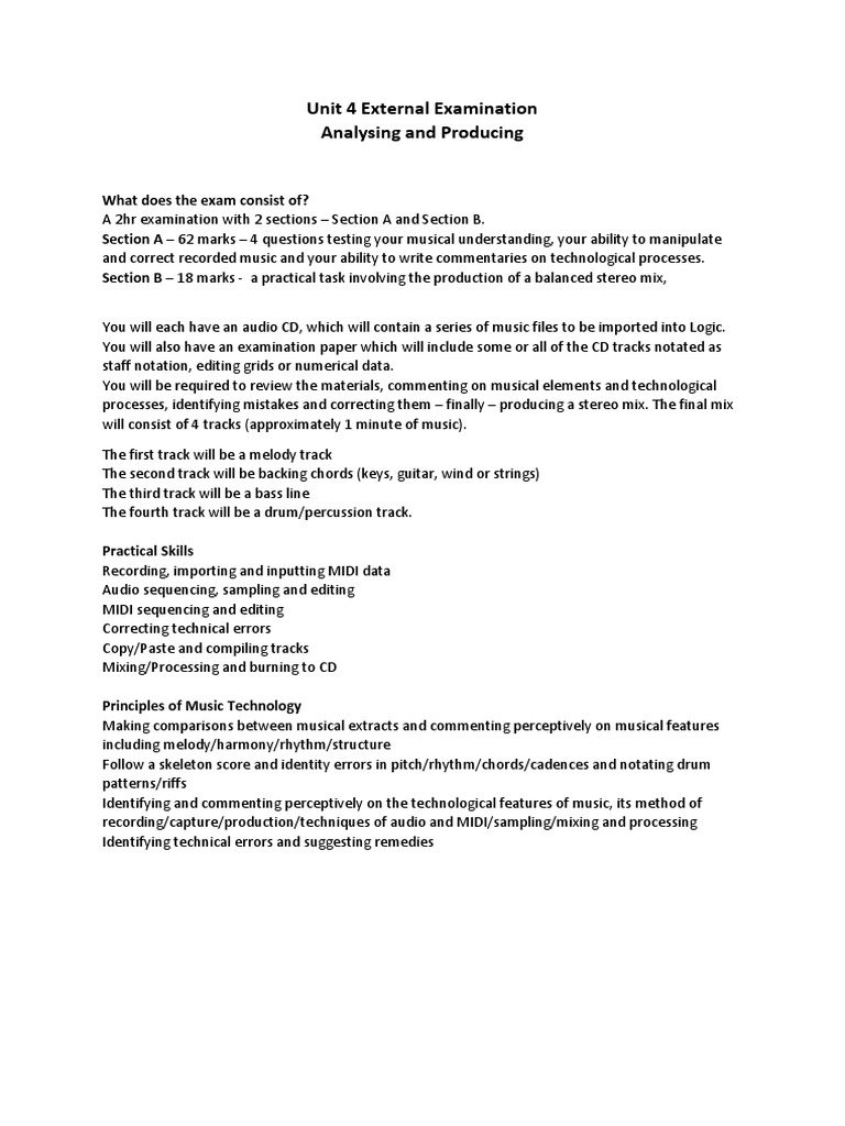 Unit 4 External Examination | PDF