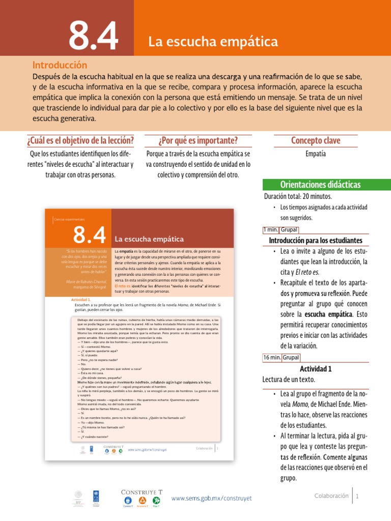 8.4 P La Escucha Empatica M3 R4 | PDF | Empatía | Sistema límbico