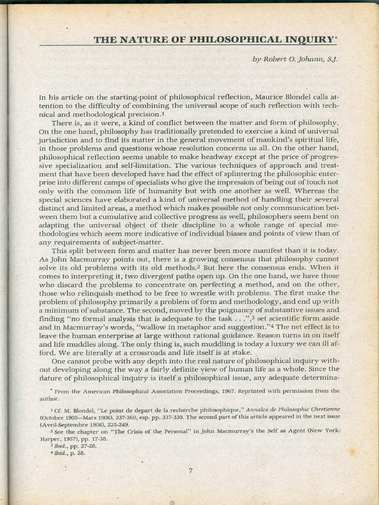 Johann - The Nature of Philosophical Inquiry | PDF | Science ...